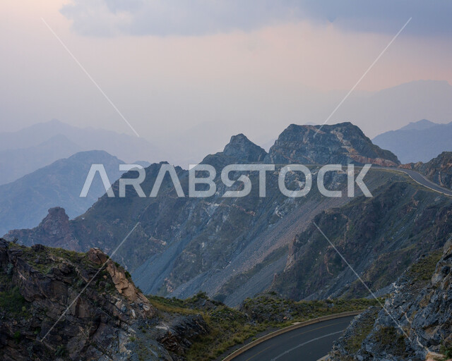 Al-Hada Mountains in the city of Taif, west of the Kingdom of Saudi ...