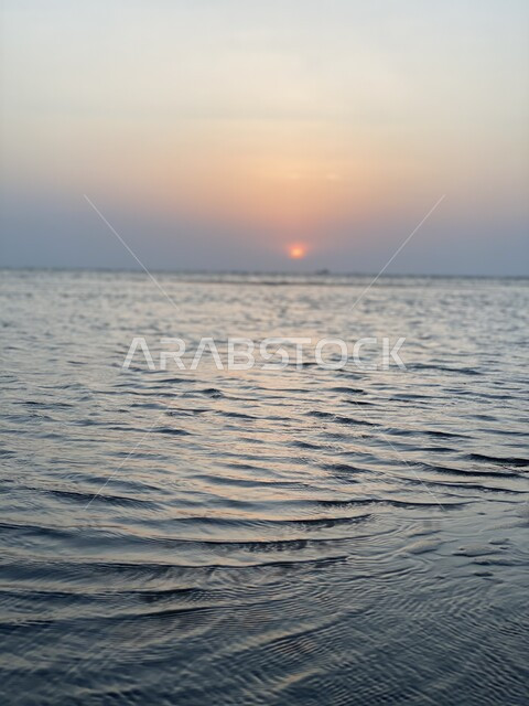 A close-up of the waves of the Umluj Sea in the Kingdom of Saudi Arabia ...