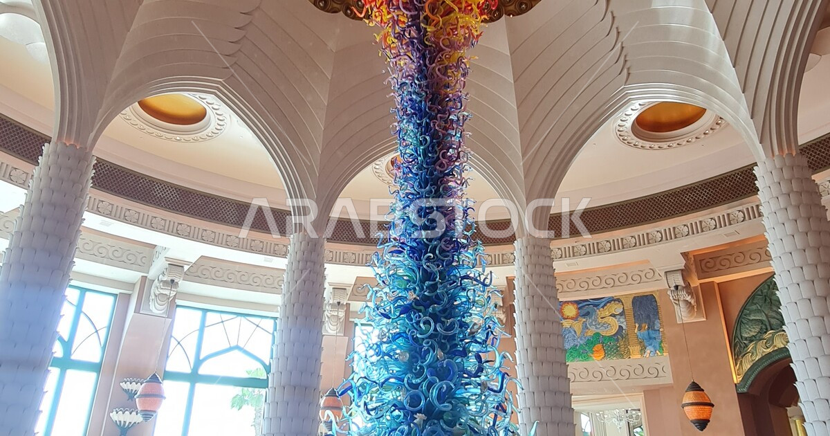 Interior photography of the Atlantis Dubai Palm Hotel, luxury interior ...