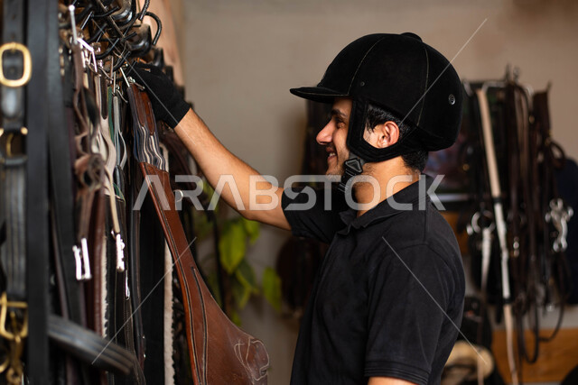 Horse riding hobby, equipment and tools in the Equestrian Club, a horse ...