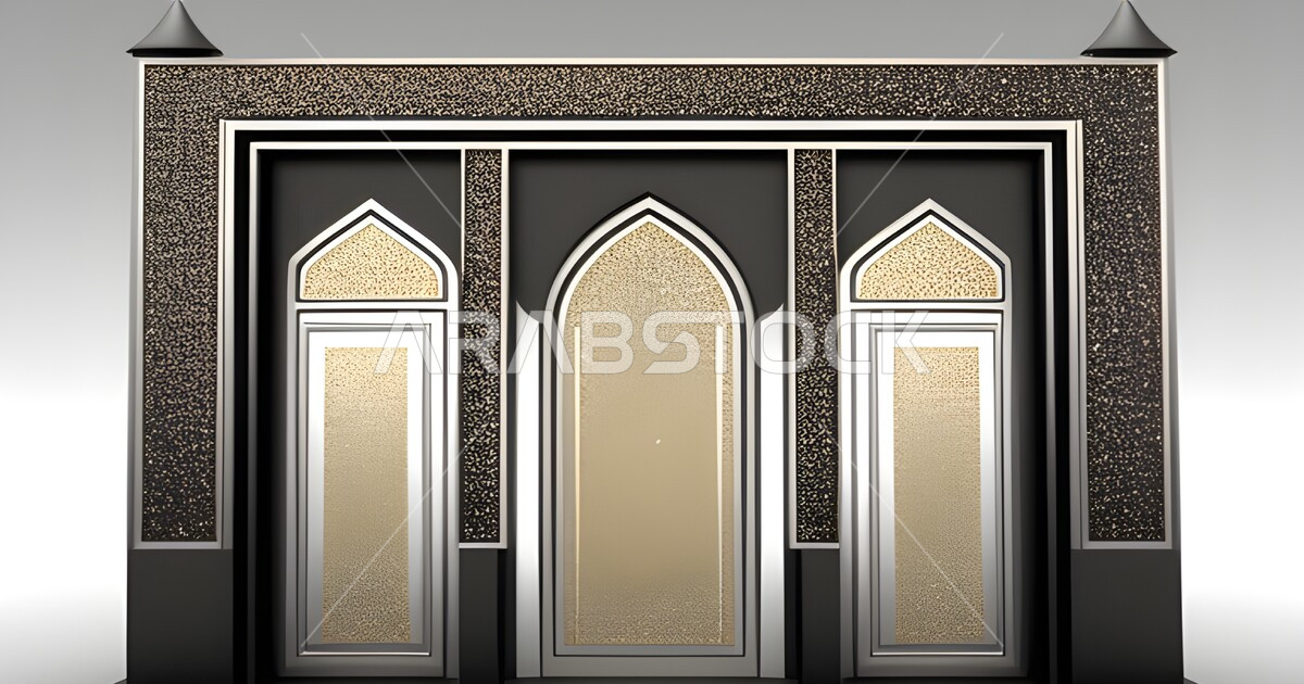 Ornate Islamic designs and decorations, 3D frame with Islamic motifs ...