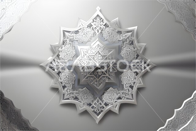 3D Islamic motifs and decorations, ornate Islamic design template ...