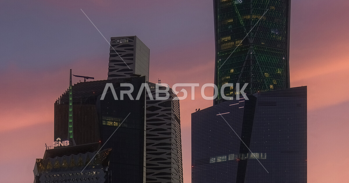 A close-up of the King Abdullah Financial District (KAFD) in Riyadh in ...