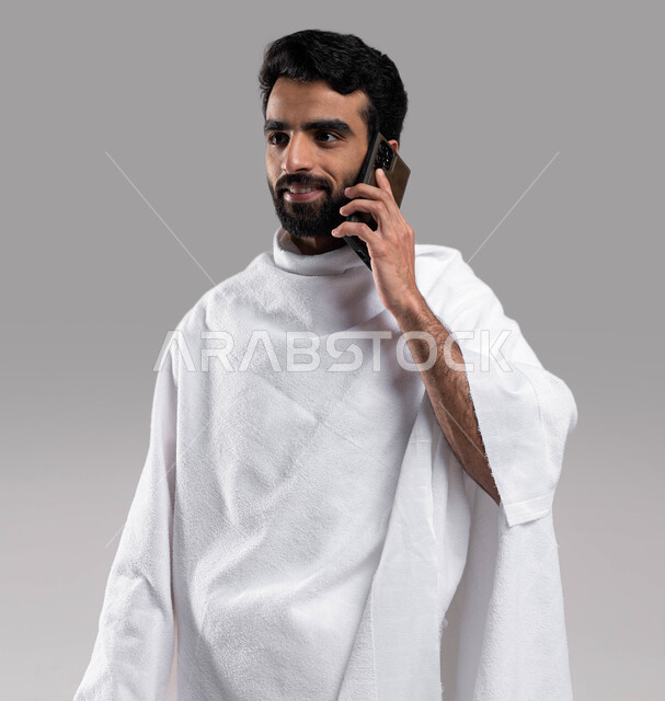 Hajj season 2023, a close-up portrait of a Saudi Arabian Gulf Muslim ...