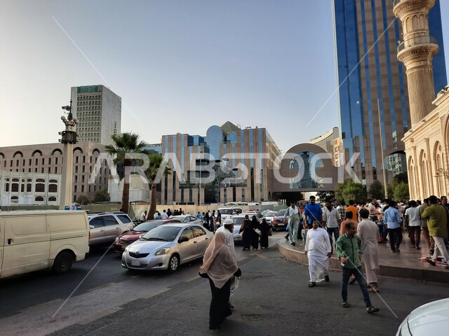 A view of Al-Mahmal commercial center in Jeddah, the streets and ...