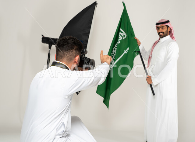 Saudi National Day, advanced cameras and equipment, a portrait of a ...