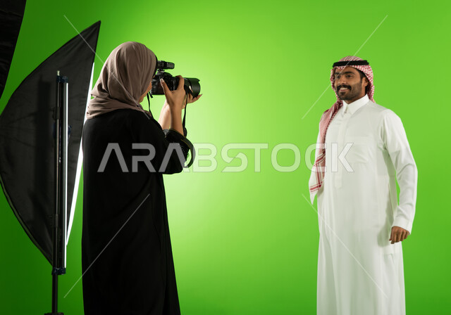 Chroma for a photo session in the studio, a professional Saudi Arabian ...