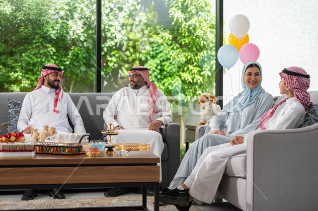 Exchanging dialogues and discussions between family members, gestures ...