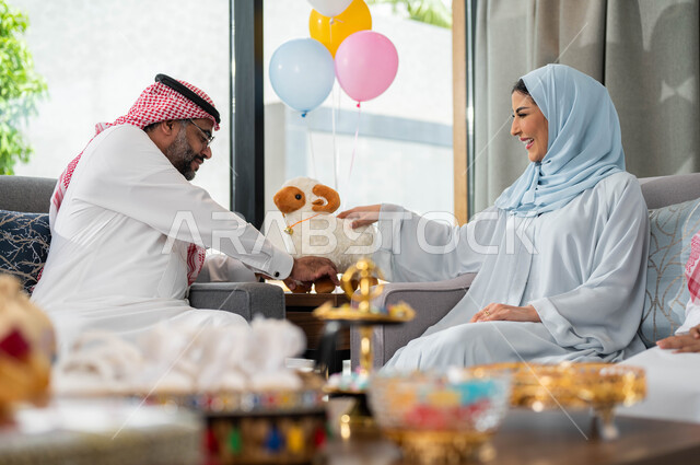 Putting a doll in the form of a sheep, Eid al-Adha on the table, Eid ...