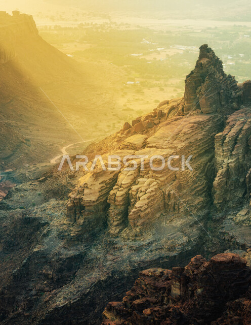 Desert nature in Saudi Arabia, natural rock formations, mountains and ...