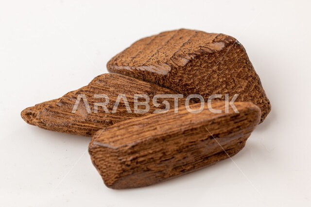 Oud wood, perfumed and fumigated with the original Saudi Arabian oud ...