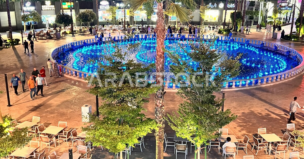 The dancing fountain in the Boulevard, Riyadh City, entertainment ...