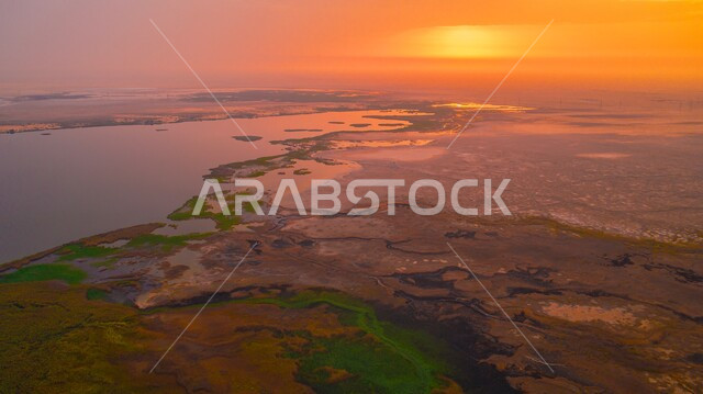 Yellow Lake in Al-Ahsa in the Kingdom of Saudi Arabia, landscapes at ...