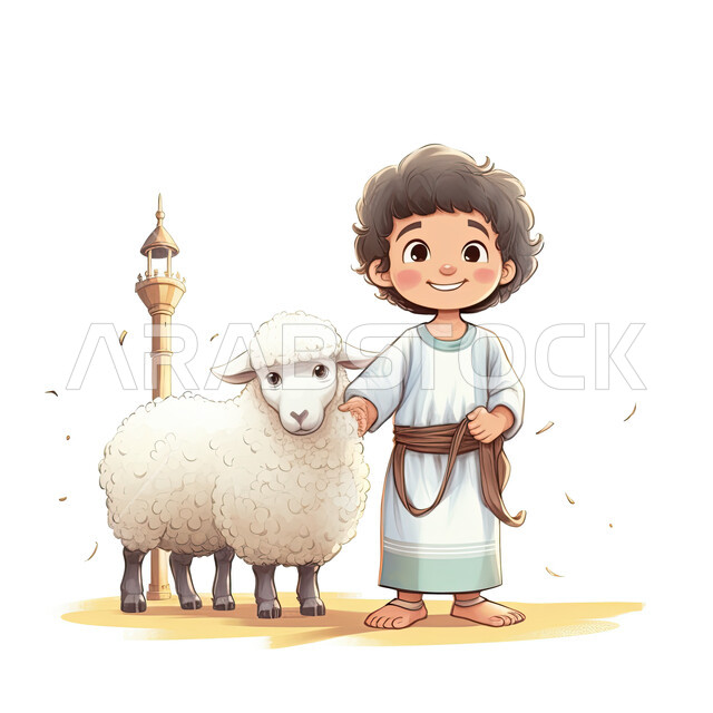 Islamic occasions and holidays, Qurban Eid al-Adha, 3D cartoon graphics ...