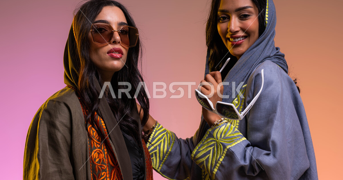 Saudi women's products, gestures of femininity and softness, wearing ...