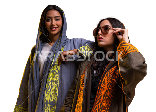 Fashion show and modern models, modern Gulf women's abayas, portrait of ...