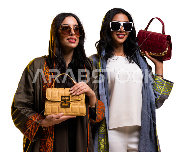 Modern bags and different models, Saudi women's products, portraits of ...