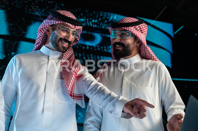 Business deals in technology companies and modern future technology ...