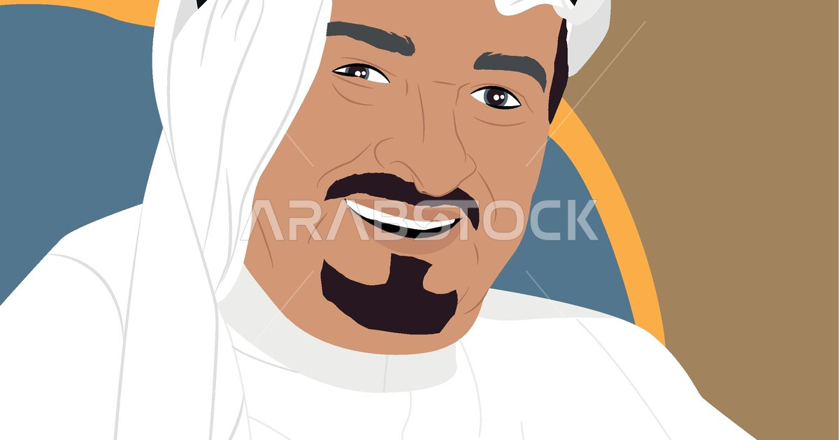 Vector cartoon character, His Highness Sheikh Humaid bin Rashid Al ...