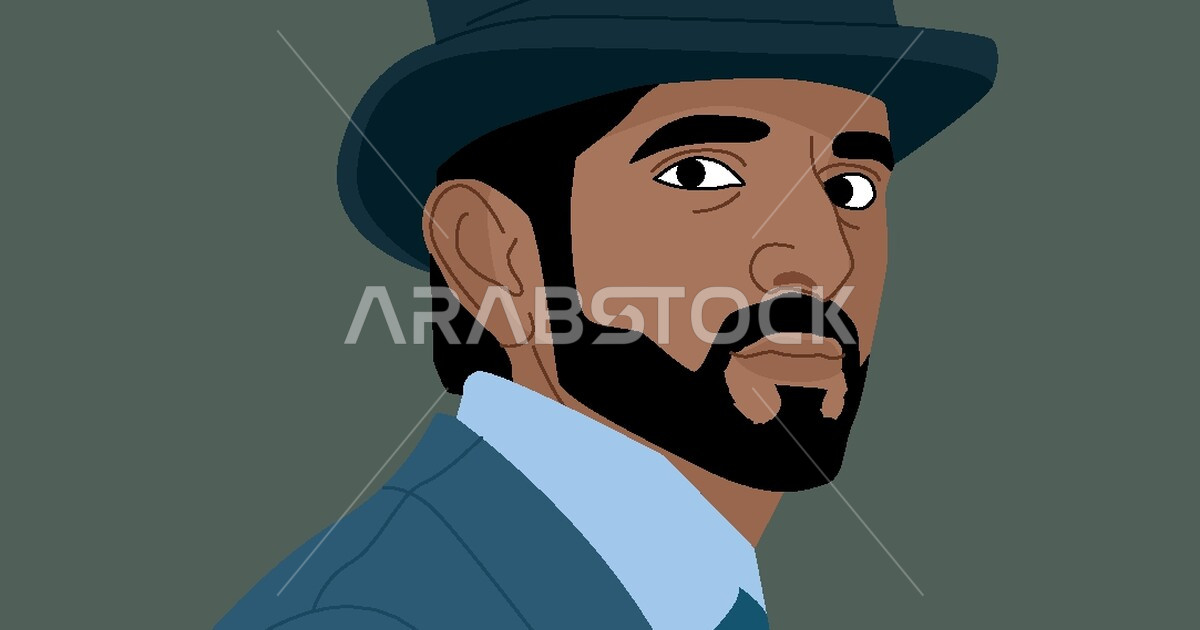 Vector cartoon character, His Highness Sheikh Hamdan bin Mohammed bin ...