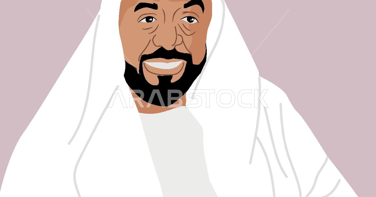 Vector cartoon character, His Highness Sheikh Khalifa bin Zayed bin ...