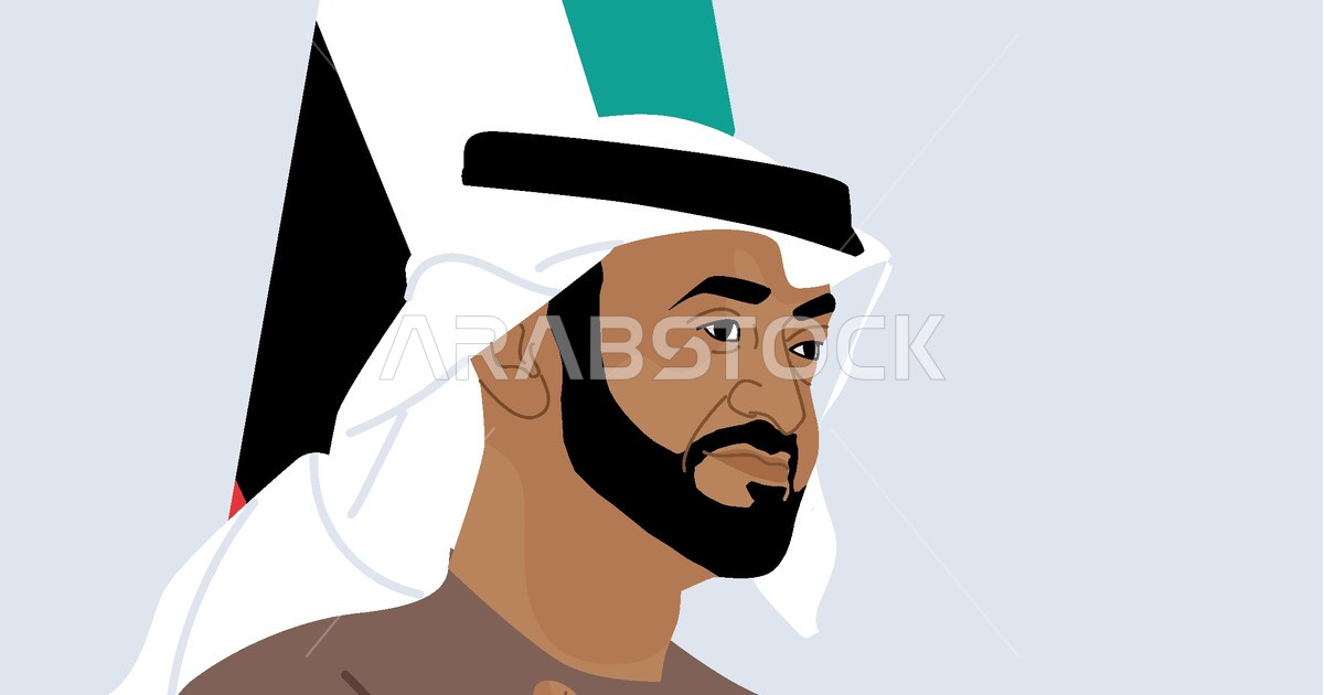 Vector cartoon character, His Highness Sheikh Mohamed bin Zayed Al ...