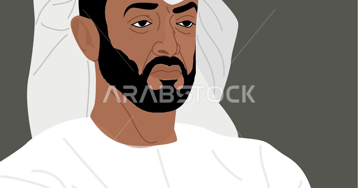 Vector cartoon character, His Highness Sheikh Mohamed bin Zayed Al ...