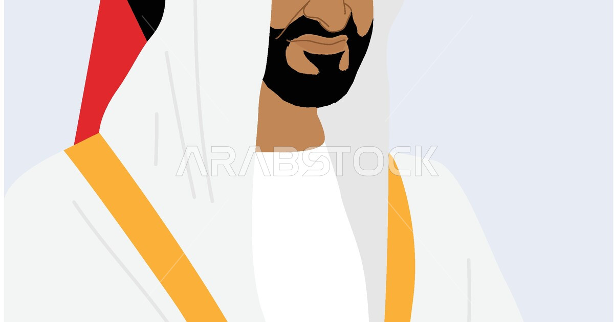Vector cartoon character, His Highness Sheikh Mohamed bin Zayed Al ...