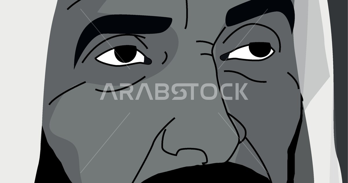 Vector cartoon of a character, His Highness Sheikh Zayed bin Sultan Al ...