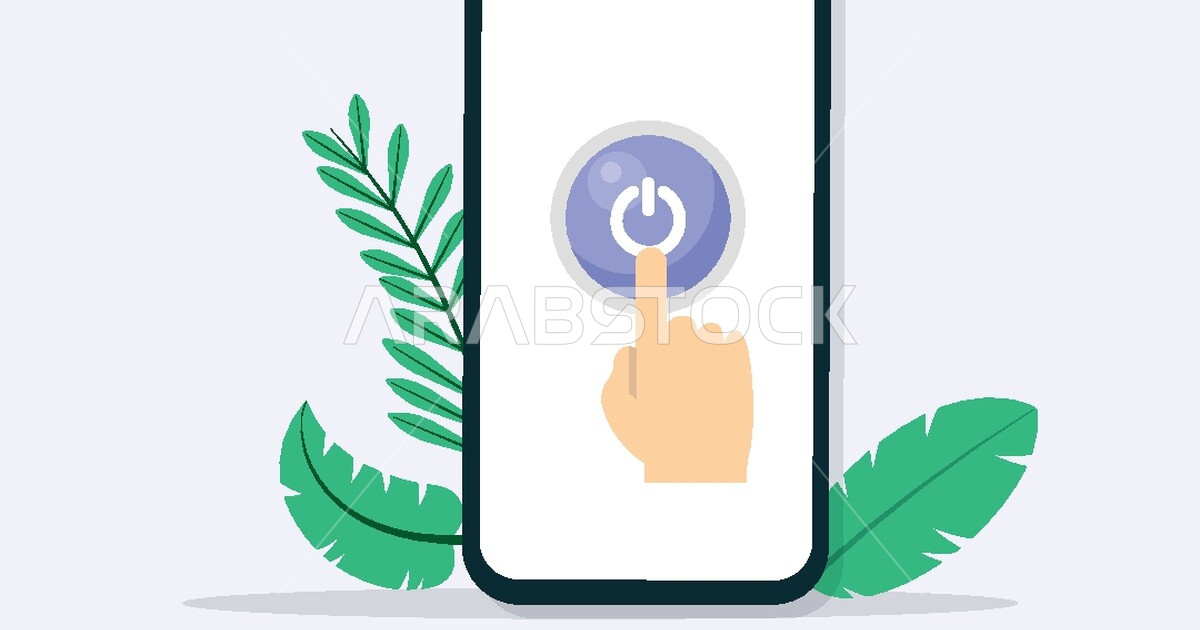 Vector shutdown button icon, mobile phone interface, shutdown button ...