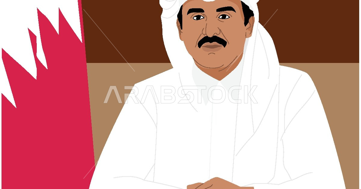 Vector character, Sheikh Tamim bin Hamad Al Thani, the eighth Emir of ...