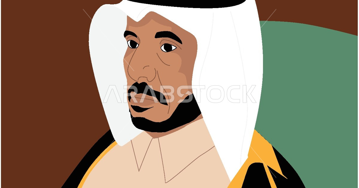 Vector character, Sheikh Abdullah bin Nasser Al Thani, famous ...