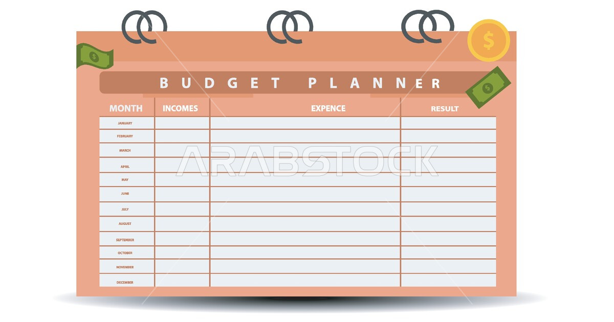Vector template table, budget chart design template, project and ...