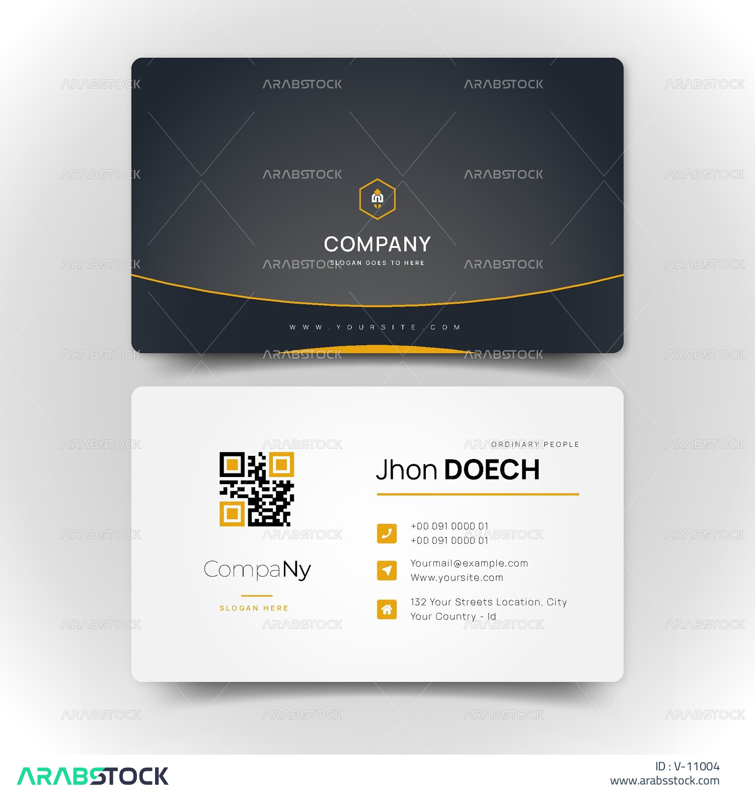 Business data card design template vector, editable personal business ...