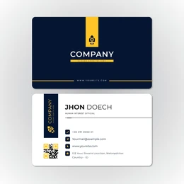 Vector business card design template, editable template with barcode ...