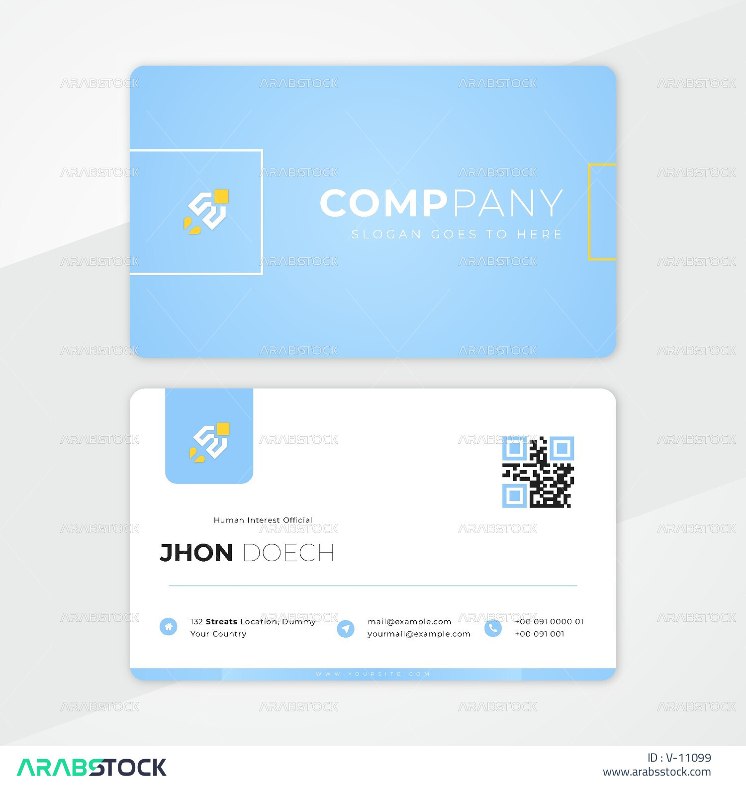 Vector personal business card design template, visitor card, editable ...