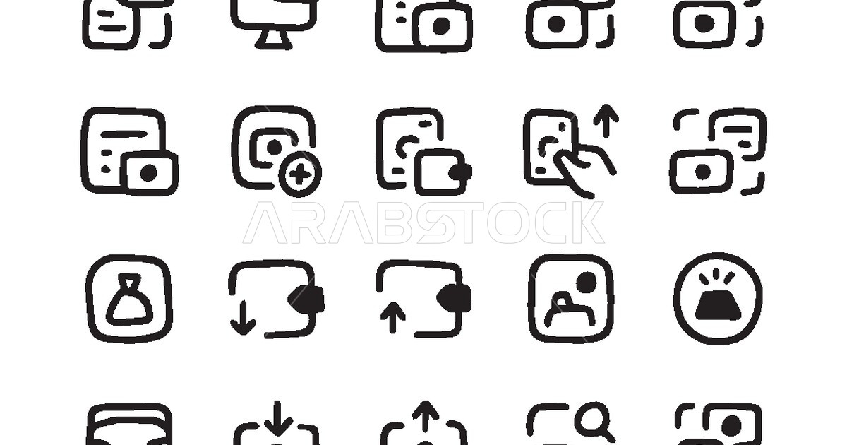 Vector set of icons and symbols for wallet, payment, money, trading ...
