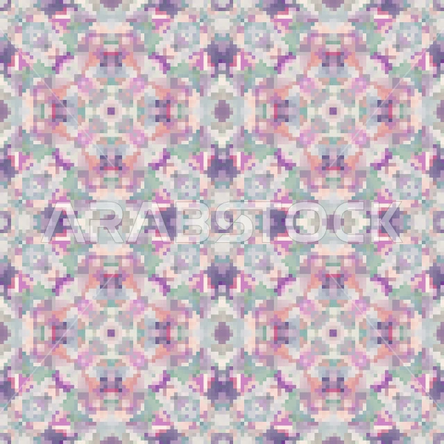 Vector mosaic, simple geometric graphics, colored patterns and ...