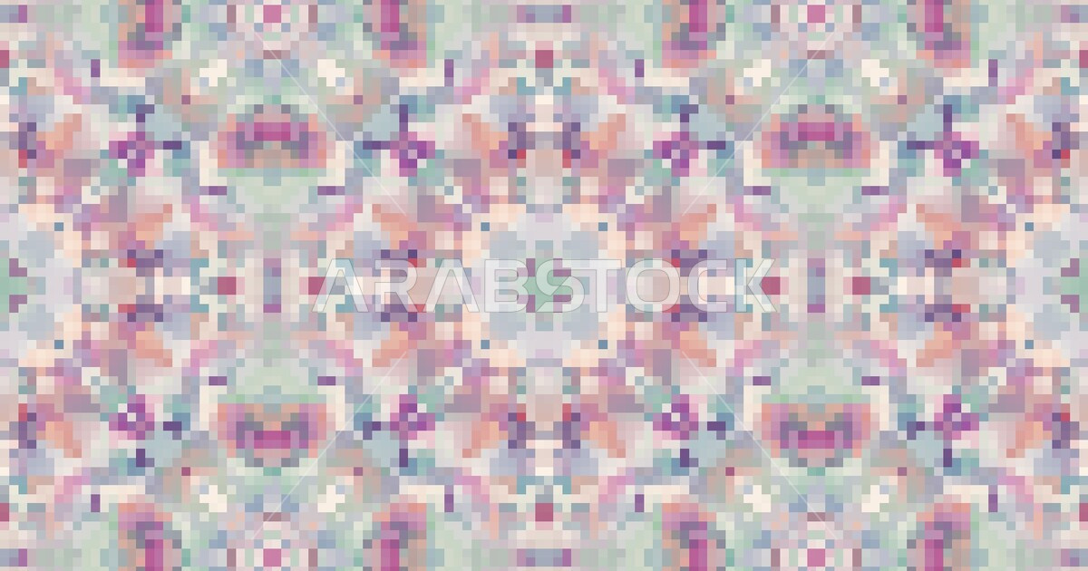 Vector mosaic, simple geometric graphics, colored patterns and ...