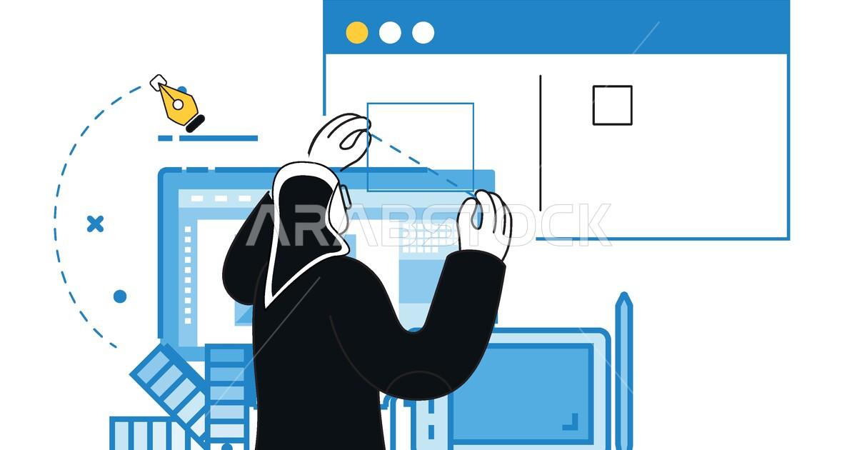 vector illustration for designing, building and writing websites on the ...