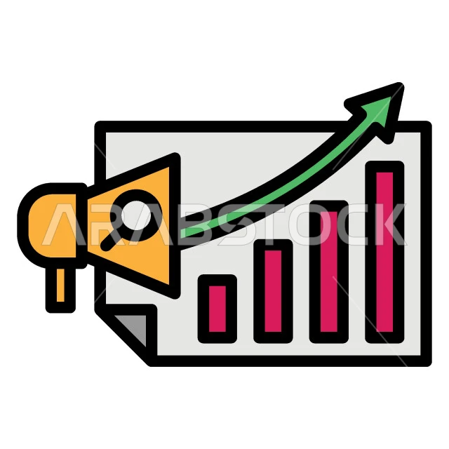 Sales vector icon, increase sales, profits icons, isolated white ...