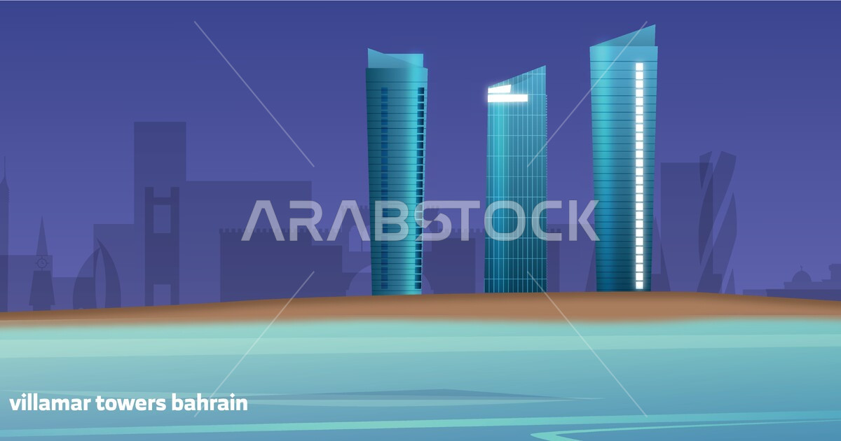 Vector Villamar Towers Bahrain, Bahrain Financial Harbor Seaside ...