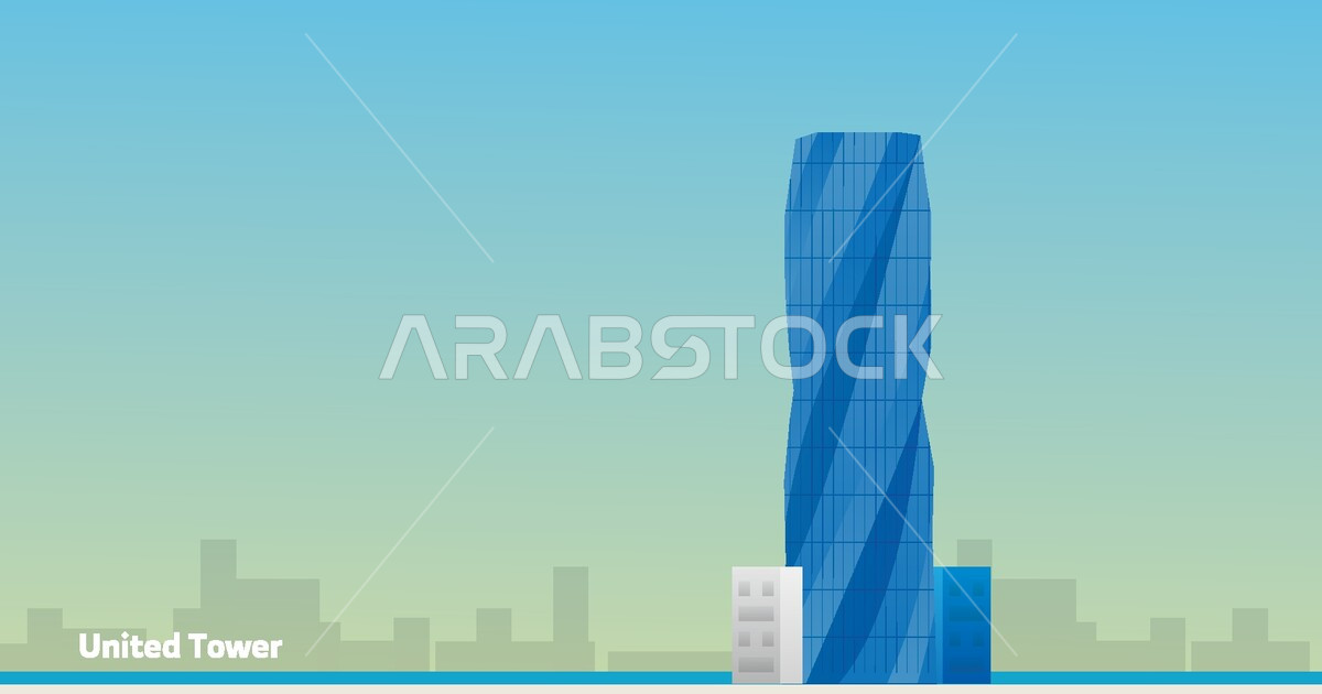 Vector United Tower, Bahrain Bay, Manama, Kingdom of Bahrain, Vector ...