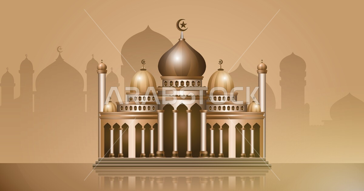 Vector design template for a mosque, special template, background ...