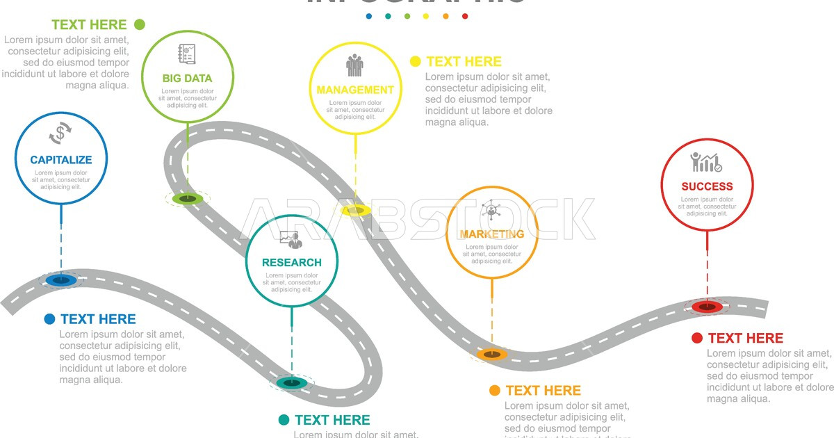 Vector diagram, structured diagram, flowchart, steps to achieve the ...
