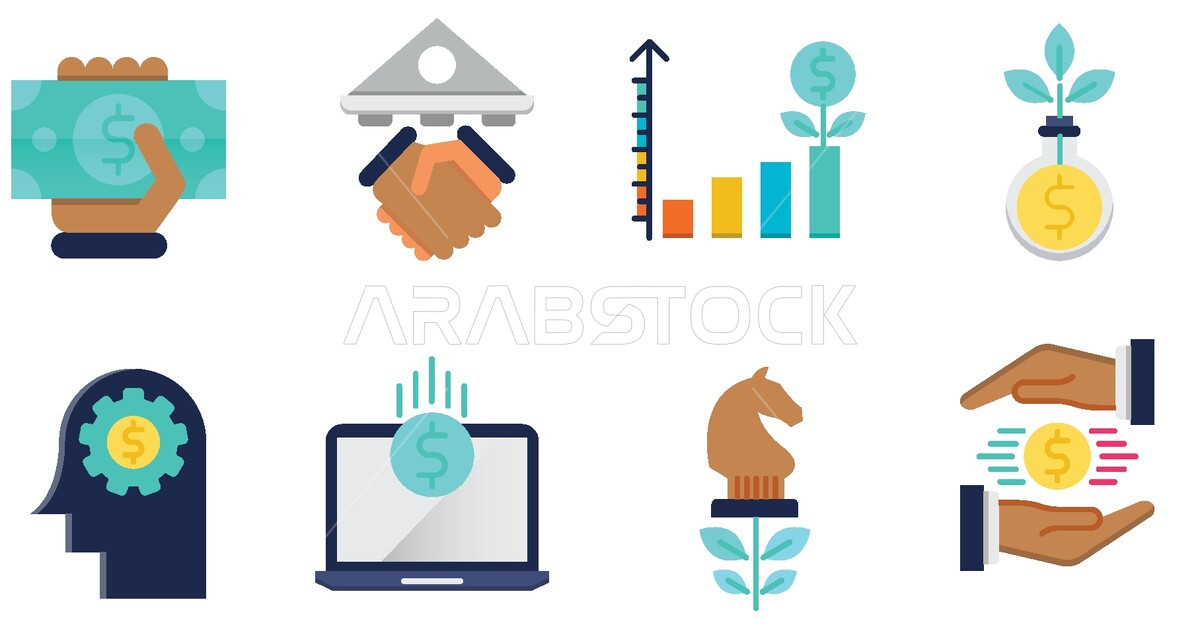 Finance vector icon, financial data analysis, budget icons, isolated ...