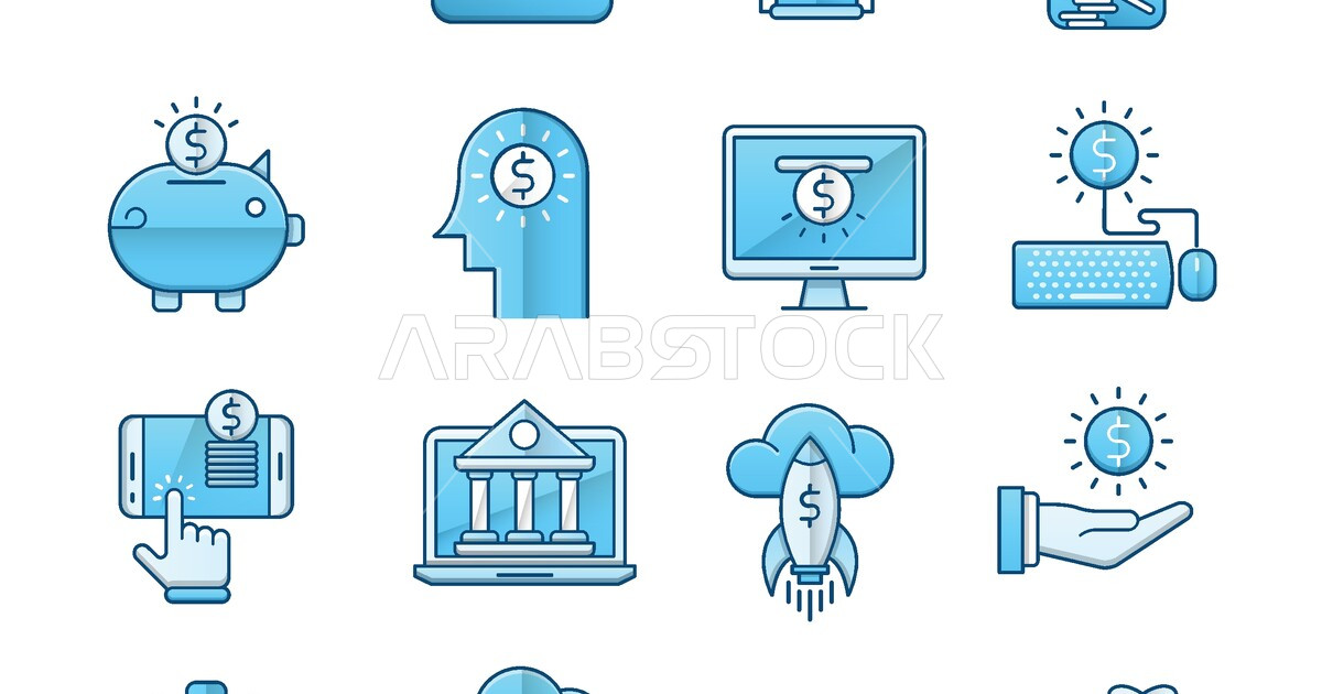 Money vector budget icons isolated white background vector illustrator ...
