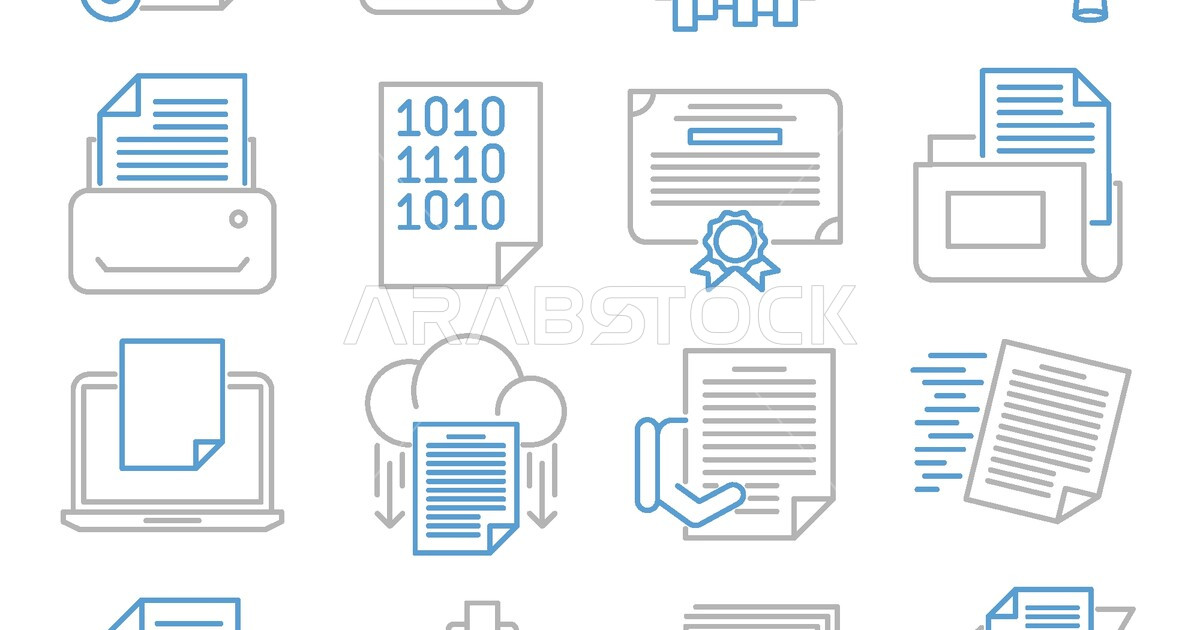 vector icons set blank memo note document isolated white background ...