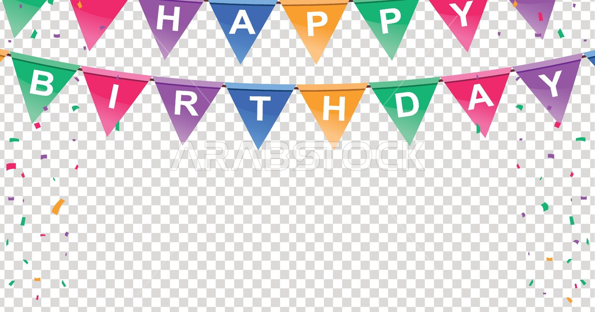 Vector birthday greeting card design template, isolated white ...