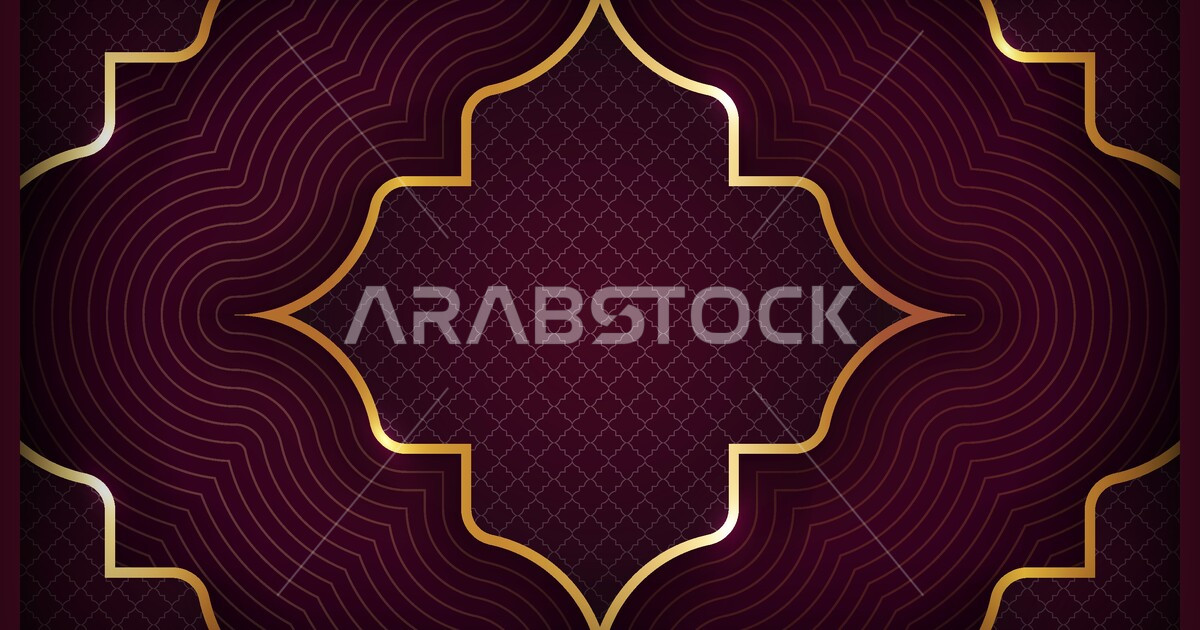 Islamic background vector, ready-made design template, purple ...